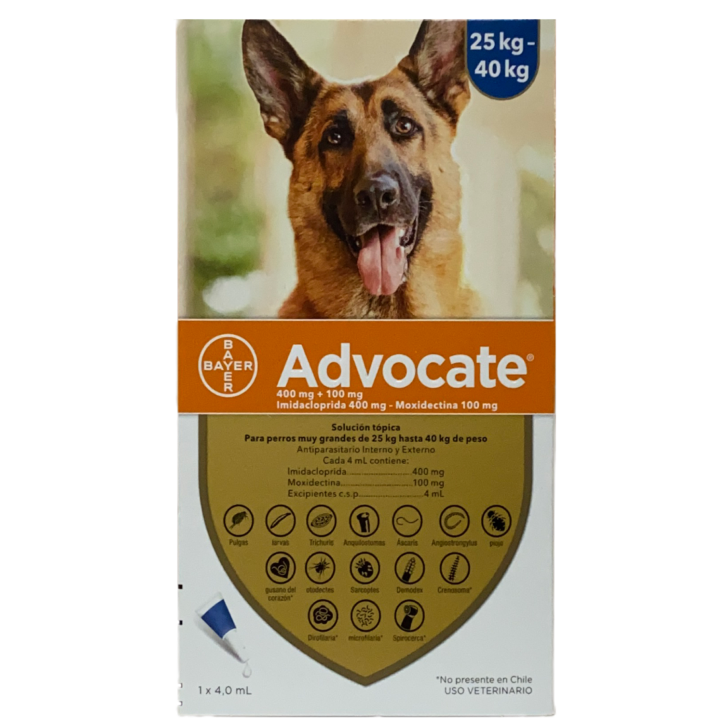 Advocate 2.5% S.O Dog 1 x 4.0ml (25-40 kg) – POBLETE Y POBLETE LIMITADA